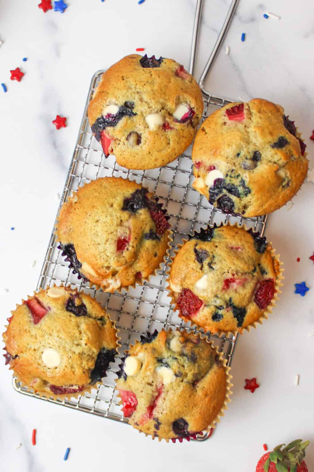 Red White and Blueberry Muffins - BeeyondCereal