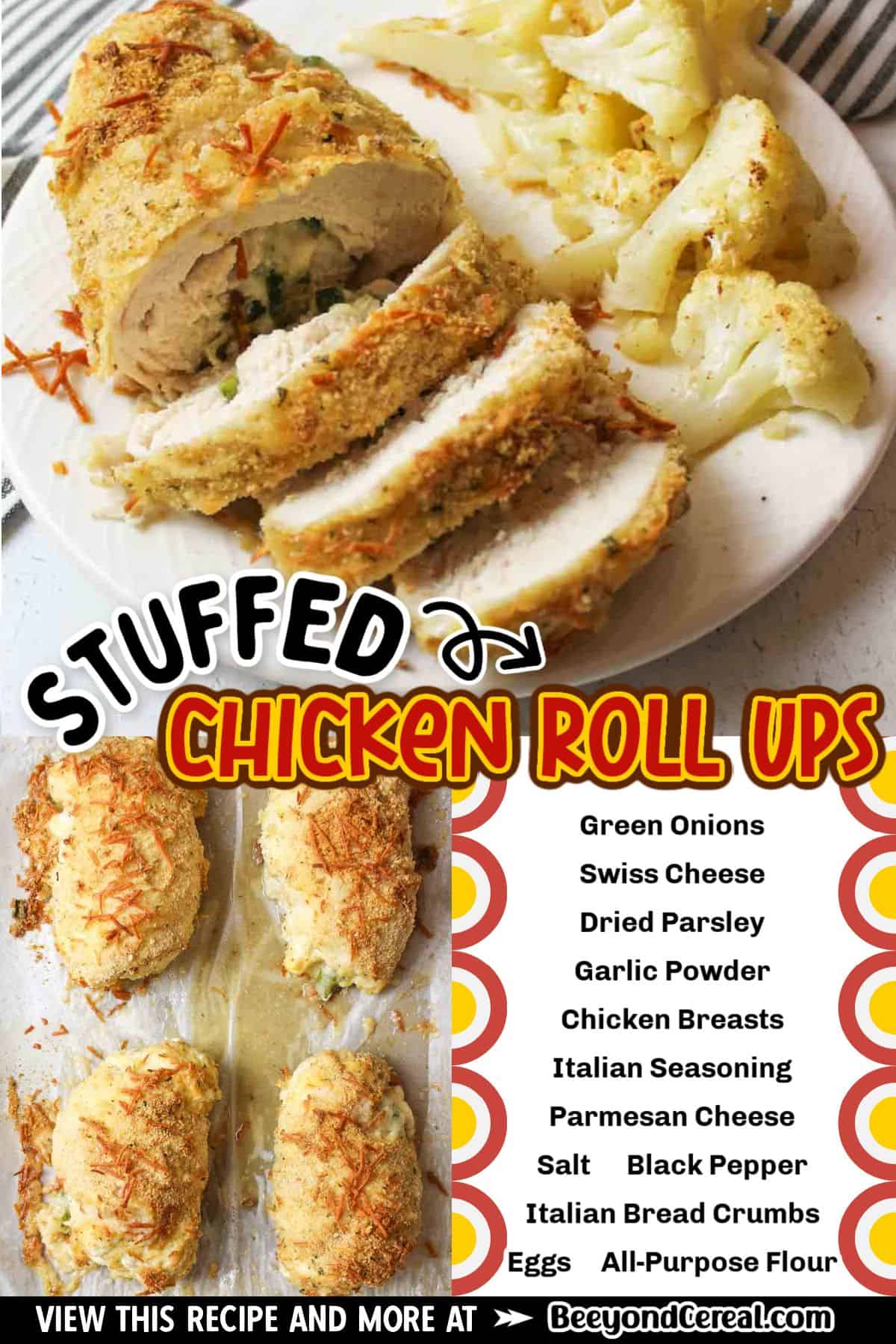 Stuffed Chicken Roll Ups - BeeyondCereal
