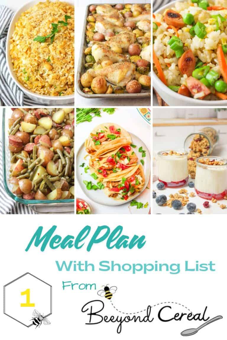 Weekly Meal Plan (with Grocery List) #1 - BeeyondCereal