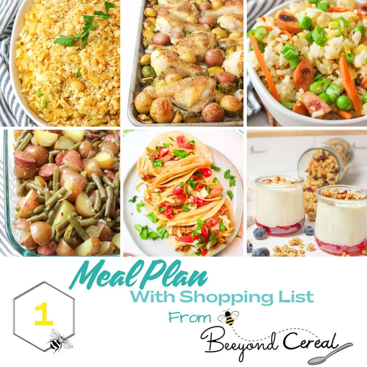 Weekly Meal Plan (with Grocery List) #1 - BeeyondCereal