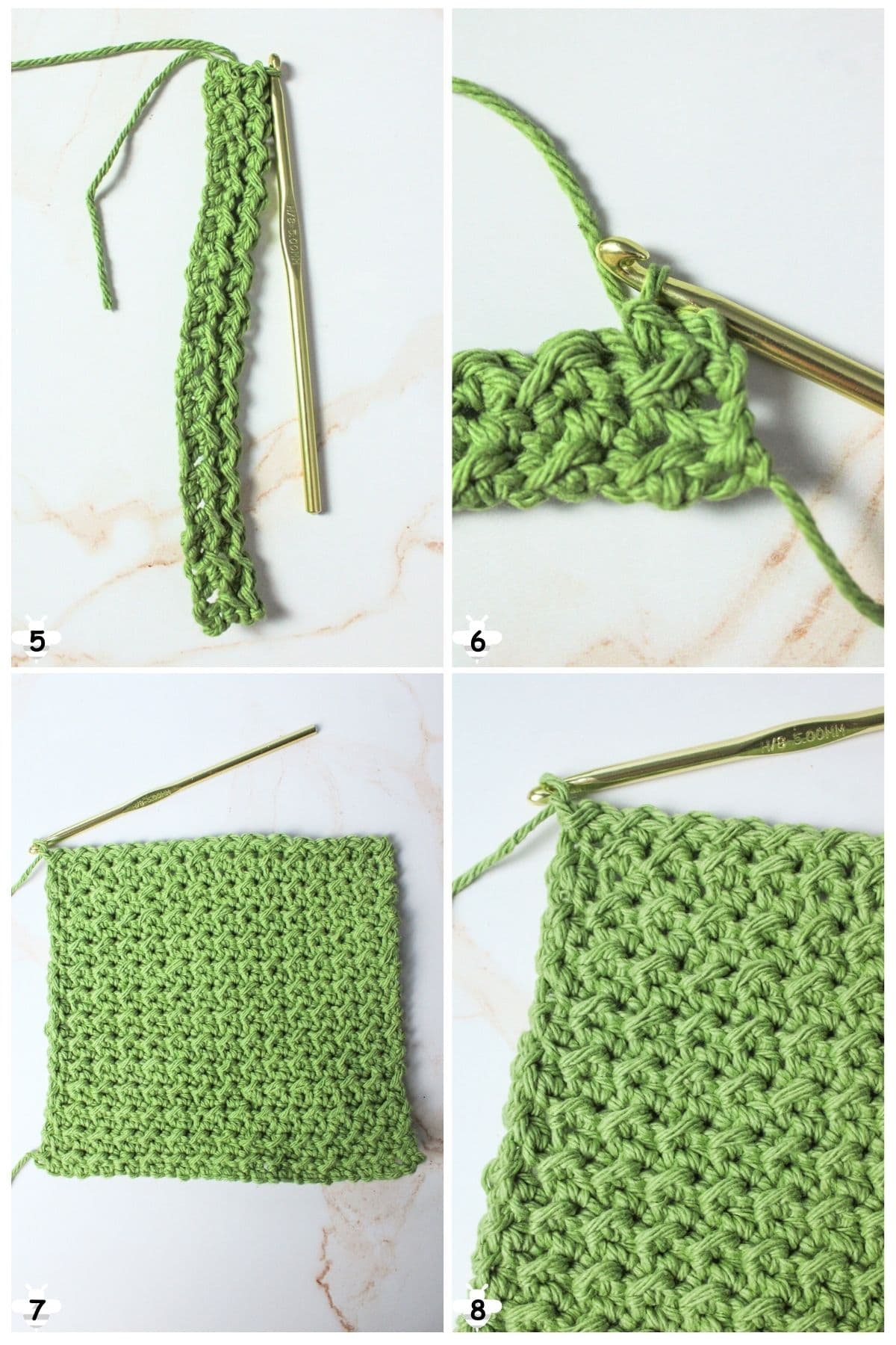 Crochet Crunch Stitch Dishrag - BeeyondCereal