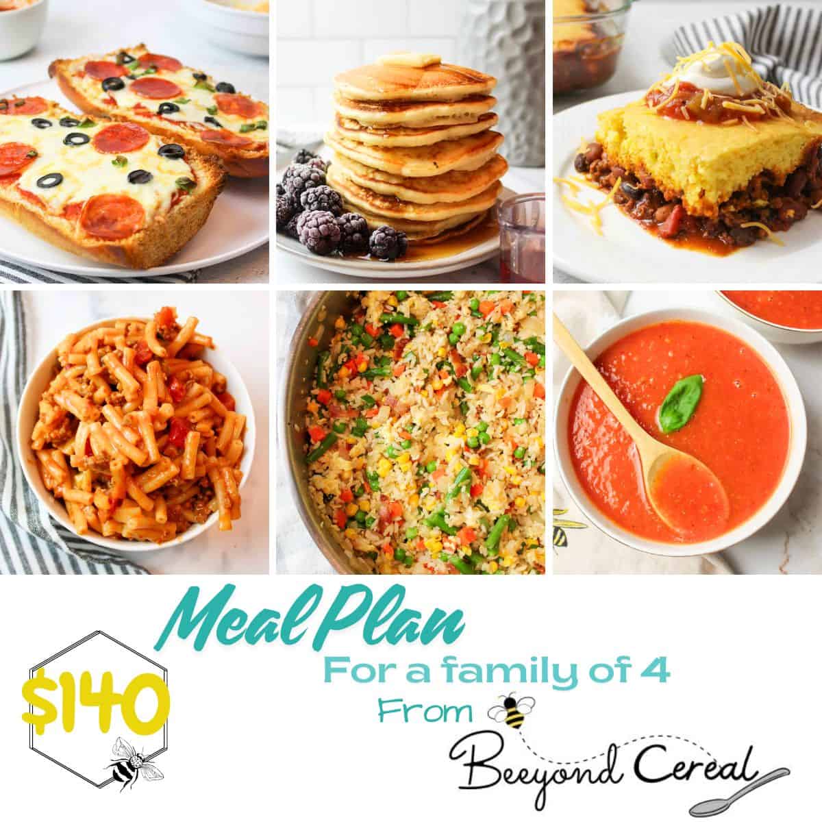 $140 Monthly Meal Plan for Family of 4 - BeeyondCereal